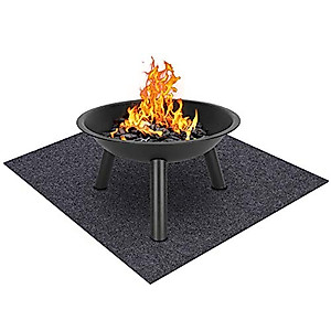 Fire Pit Mat—Stove fire mat，Retardant | Heat Resistant，Ember Mat and Grill mat，Absorbent Material， Protect Your Deck, Terrace, Lawn or Campground from Embers，Waterproof Backing，Washable (36"×36")