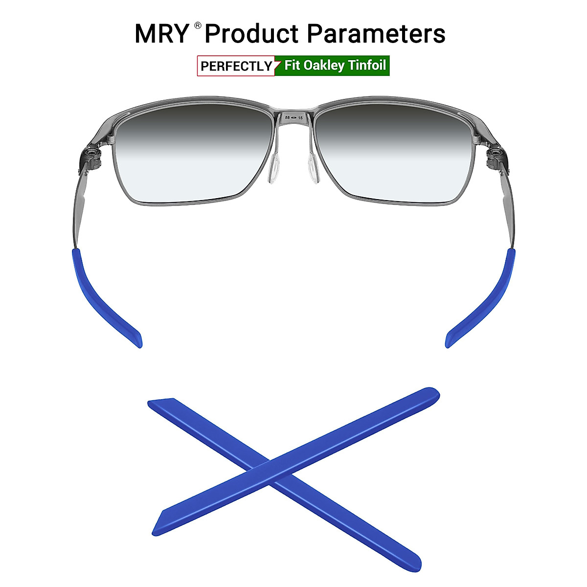 Mryok 2 Pair Replacement Earsocks Kits for Oakley Tinfoil OO4083 - Blue & Black