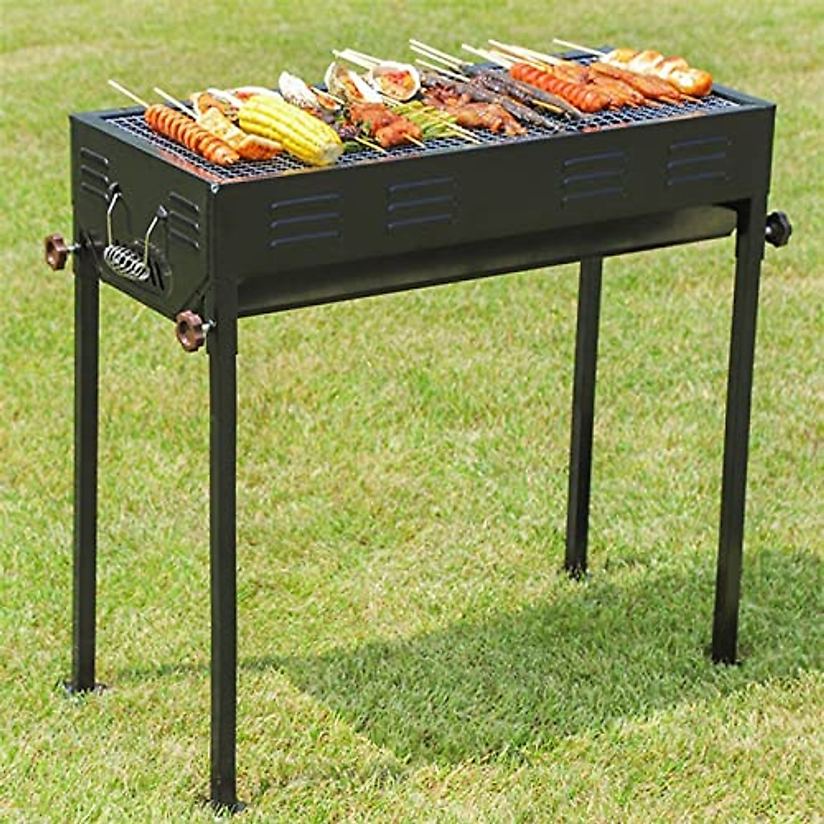TAMYID Charcoal Grills, Thickened BBQ Grill Camping Wood Charcoal High Temperature Stainless Steel Barbecue Net Home Family Outdoor Portable BBQ Tools