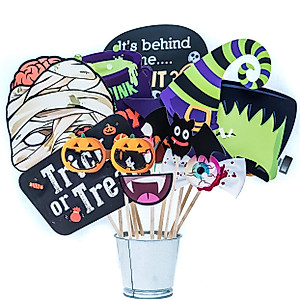 Happy Halloween Photography Backdrop and Studio Props DIY Kit. Great as Photo Booth Background, Costume Dress-up Party Supplies and Event Decorations