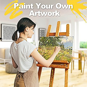 Canvas Panels 12 Pack 8x10 Inch, 100% Cotton 12.3 oz Triple Primed Canvases for Painting, Acid-Free Flat Thin Canvas Blank Art Canvas Boards for Acrylic Oil Watercolor Gouache Painting