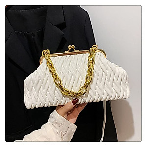 Evening Clutch Bag Formal Party Clutch Purses for Women Wedding Evening Purses Crossbody Shoulder Clutch Bag, White