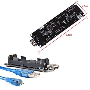 Ximimark 2Pcs Micro USB 18650 Battery Shield Expansion Board Wemos ESP32 V3 Cable Development Tool LED for Arduino and Raspberry Pi（with Cable）