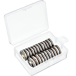 24 Pieces Magnetic Name Badge Round Adhesive Name Tag Holders with Plastic Storage Box for Name and Circle Badges (Diameter of 2 cm/ 0.79 inch)