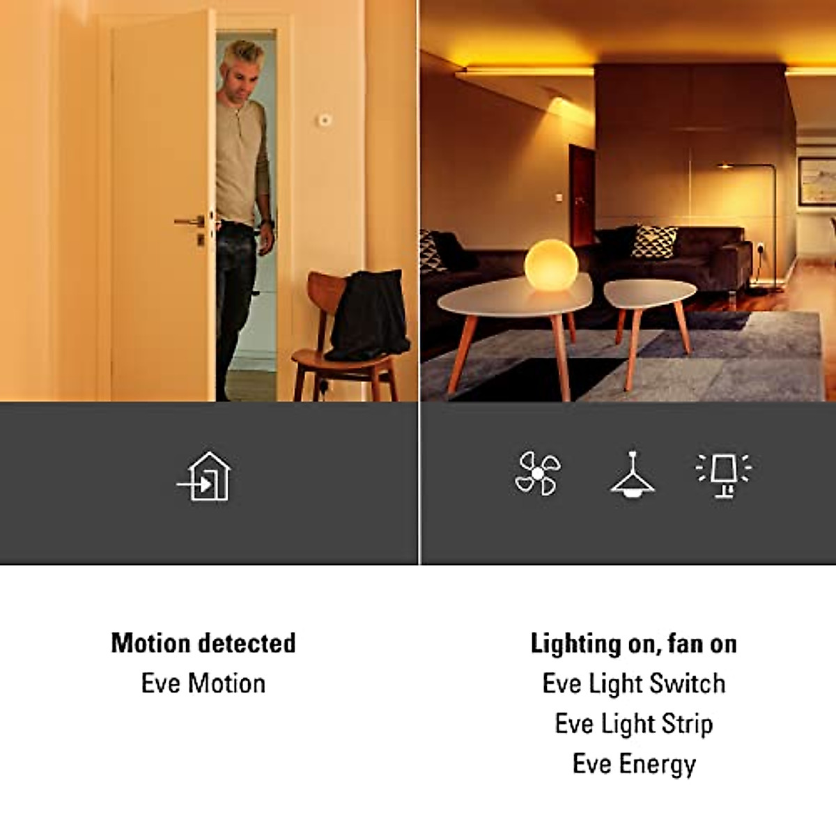 Eve Motion - Smart motion sensor with light sensor, IPX3 water resistance, notifications, automatic activation of lights and devices, no bridge required, Bluetooth, Thread, Apple HomeKit