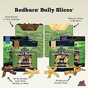 Redbarn Bully Slices for Dogs | Highly Palatable, Long-Lasting Natural Dental Treats with Functional Ingredients, 9 oz. (Pack of 3) - Original Bully