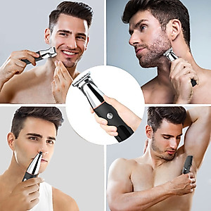 DODAER All-in-One Beard Trimmer for Men,Cordless Mustache Nose Precision Trimmer,Body Groomer Hair Cutting 5 in 1 Kit Trimmer,USB Rechargeable & Waterproof Magnetic Replacement Heads