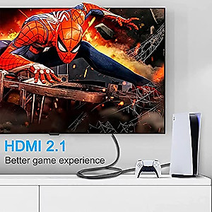 8K HDMI 2.1 Cable, 48Gbps Ultra HD Lead High-Speed Cord, Supports 8K@60Hz, 4K@120Hz, eARC HDR10, HDCP 2.2/2.3 Dolby, 3D, VRR, Compatible with Fire TV/Roku TV/PS5/Xbox/Nintendo Switch and More (4 ft)