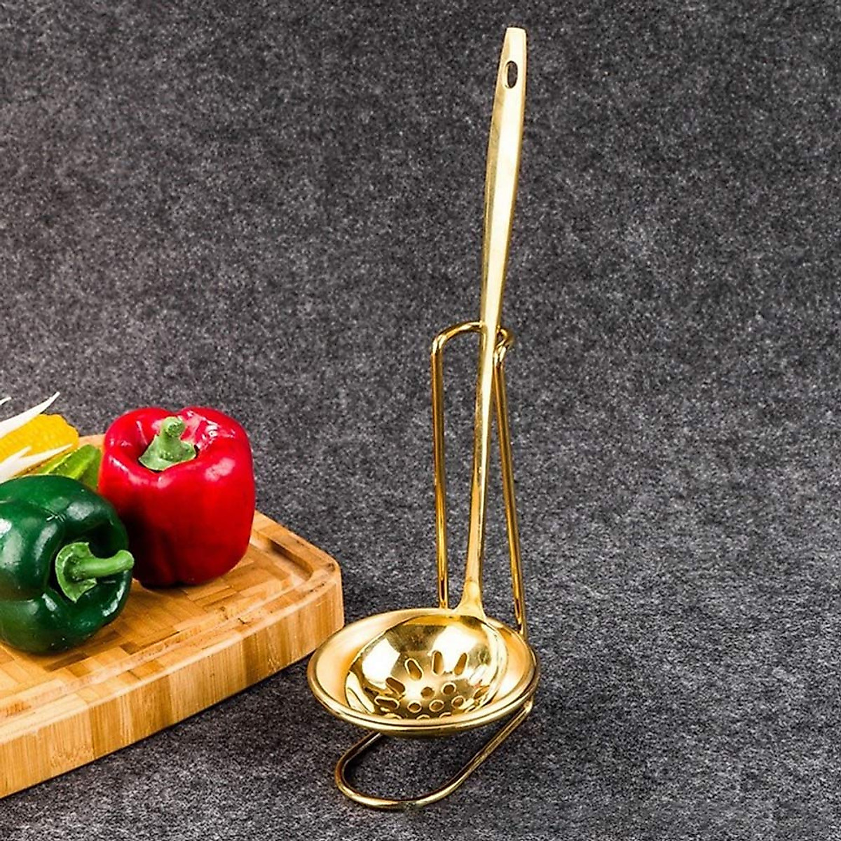 DOITOOL Stainless Steel Soup Ladle Spoon Rest Kitchen Utensil Rest Gold