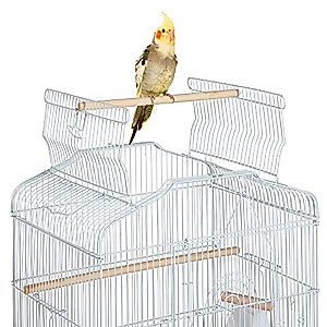 Yaheetech 41'' Open Top Medium Size Quaker Parrot Bird Cage Cockatiel Indian Ring Neck Sun Parakeet Green Cheek Conures Lovebird Budgie Canary Finch Parrotlet Bird Cage, White