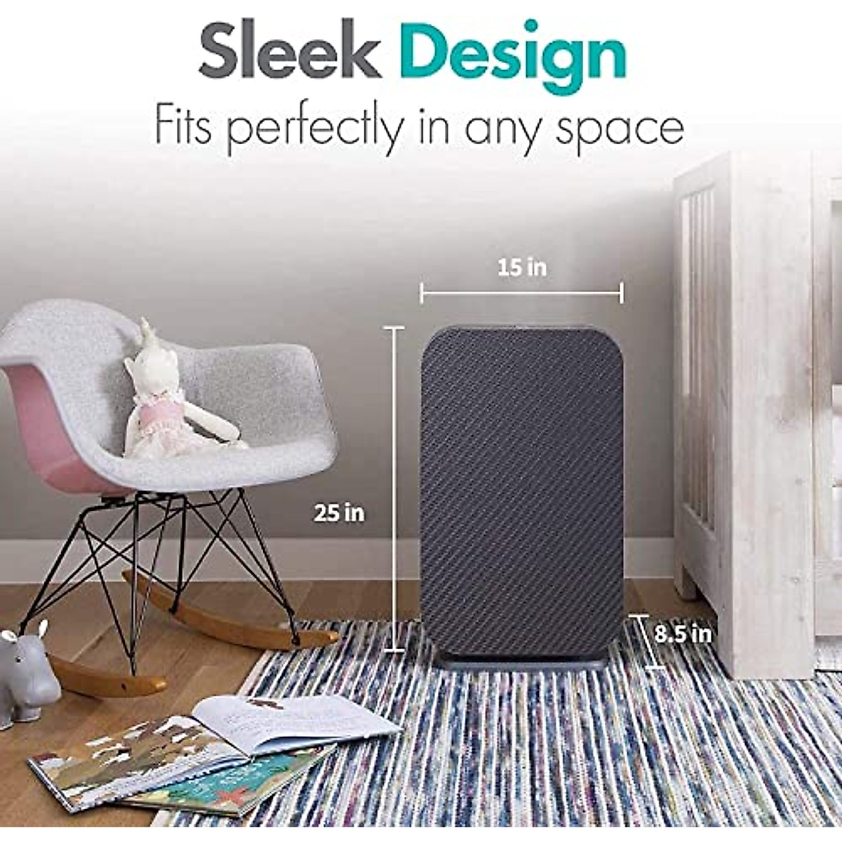 Alen BreatheSmart FLEX HEPA Air Purifier, Medical Grade Filtration H13 True HEPA for 700 SqFt, 99.9% Airborne Particle Removal, Air Purifier for Allergens, Dust, Mold, Pet Dander, (Brushed Stainless)