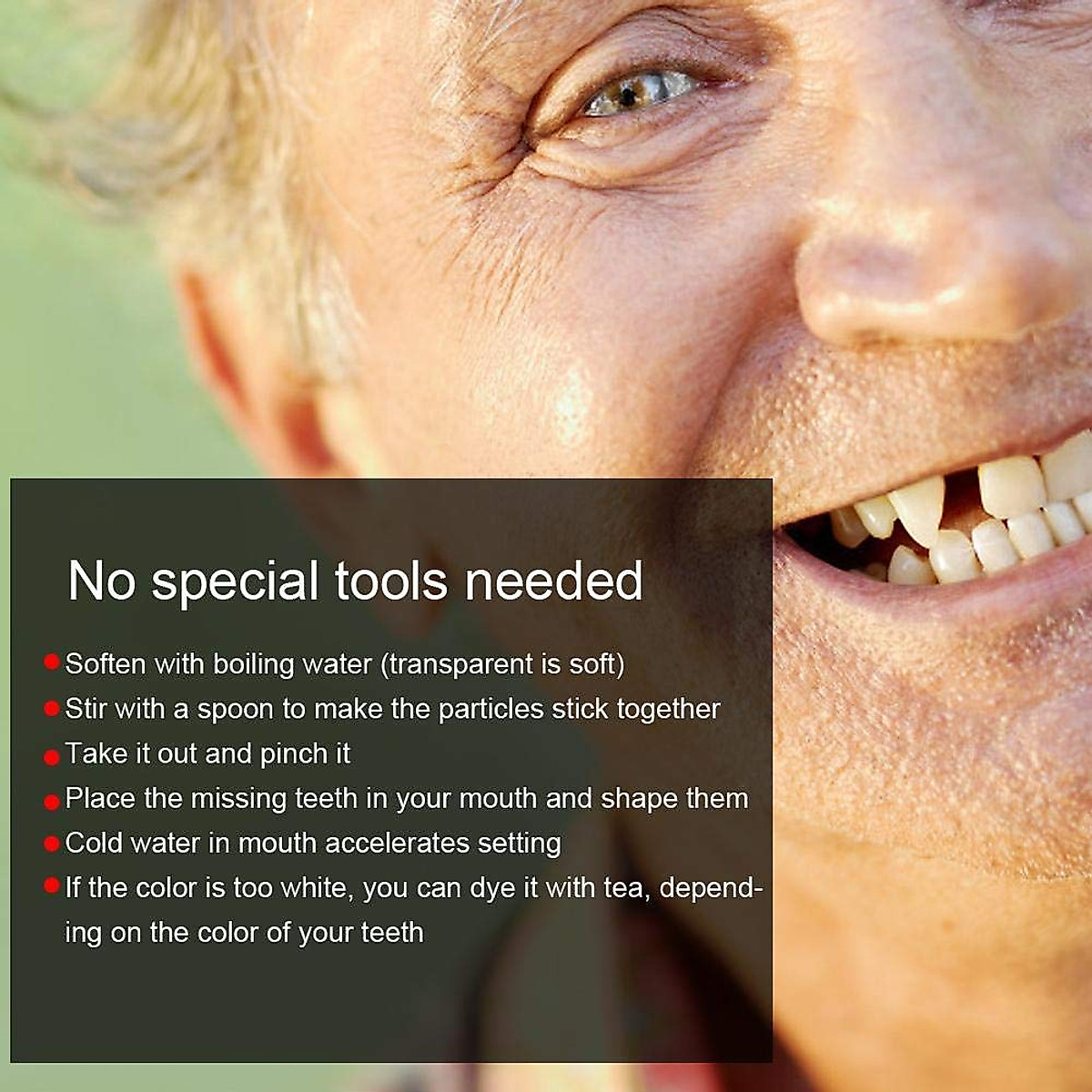 Temporary Broken Teeth Repair Kit, Moldable False Teeth for Snap On Instantly