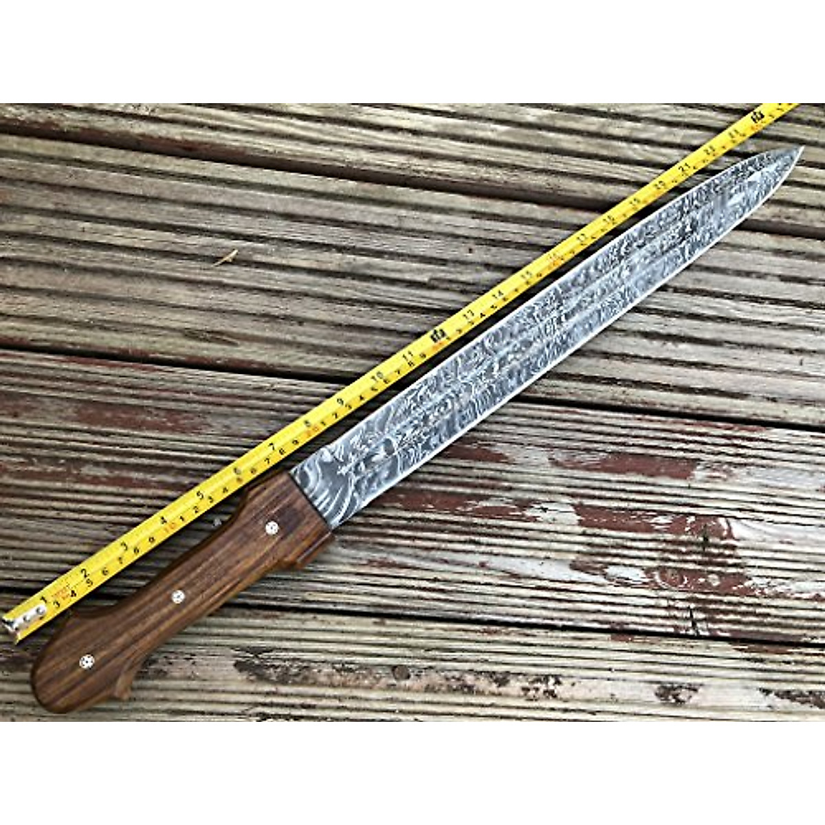 Perkin - FST1 - Damascus Steel Knife - 24 Inches Fixed Blade Hunting Knife Sword
