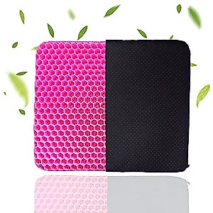 Pain Relief Pressure Gel Seat Cushion for Back, Tailbone, Sciatica, Coccyx Pain – Long Sitting in Office & Gaming Chairs, Wheelchair, Driving Cars and Truck (Pink)
