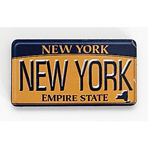 New York License Plate Wood Fridge Magnet 3" x 1.5"