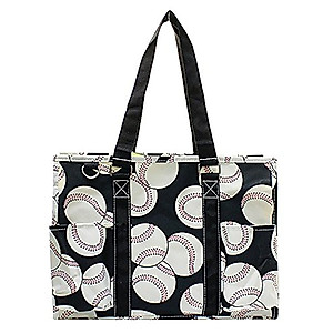 NGIL All Purpose Organizer Medium Utility Tote Bag 2018 Spring Collection (Baseball Black)