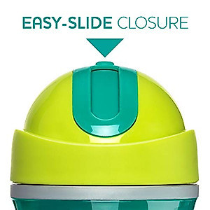 Chicco Insulated Flip-Top Straw Spill Free Baby Sippy Cup 9oz, Green/Teal, 12m+ (2pk)