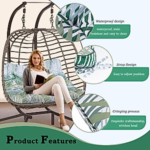 YFYUA 2-3 Seat Swing Replacement Cushions, Waterproof Bench Cushion for Outdoor Furniture with Backrest, Garden Recliner Seat Cushions, for Patio Backyard Porch Garden (40 * 70 in, B-Hawaii)