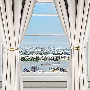 Groleca 4 Pack Magnetic Curtain Tiebacks Curtain Holdbacks Curtain Ties Curtain Pull Backs Modern Rope Tiebacks Drapery Holdbacks Tie Backs for Curtains (Gold,Cone-4 PCS)