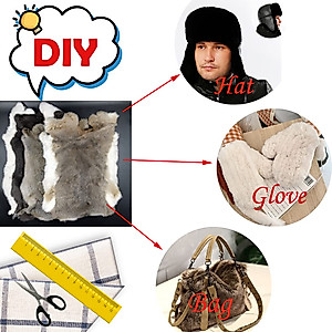 Assorted Bulk Grade Natural Rabbit Pelt with Fur (10" by 14") Rabbit Skins Fur Hide Leather for Decoration & Crafts Cat/Dog Toys Soft Professionally Tanned Sewing Quality 6pack