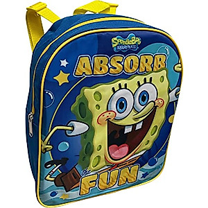 Ruz Sponge Bob Toddle Boy 12 Inch Mini Backpack (Blue-Yellow)