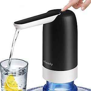 eSeedy Water Dispenser for 5 Gallon Bottle, Portable Rechargeable Electric Water Jug Pump, USB Charging Automatic Drinking Water Pump for Camping Office Home