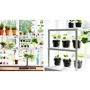 1 Pcs White Countertop Organizer,Cupboard Stand Spice Rack,Foldable Shelf Organizer 12.5x11",Steel Plate Insert & Pull-Out Organizers Stack with Screws for Cups Jars Bowl Spice Racks Kitchen Bathroom