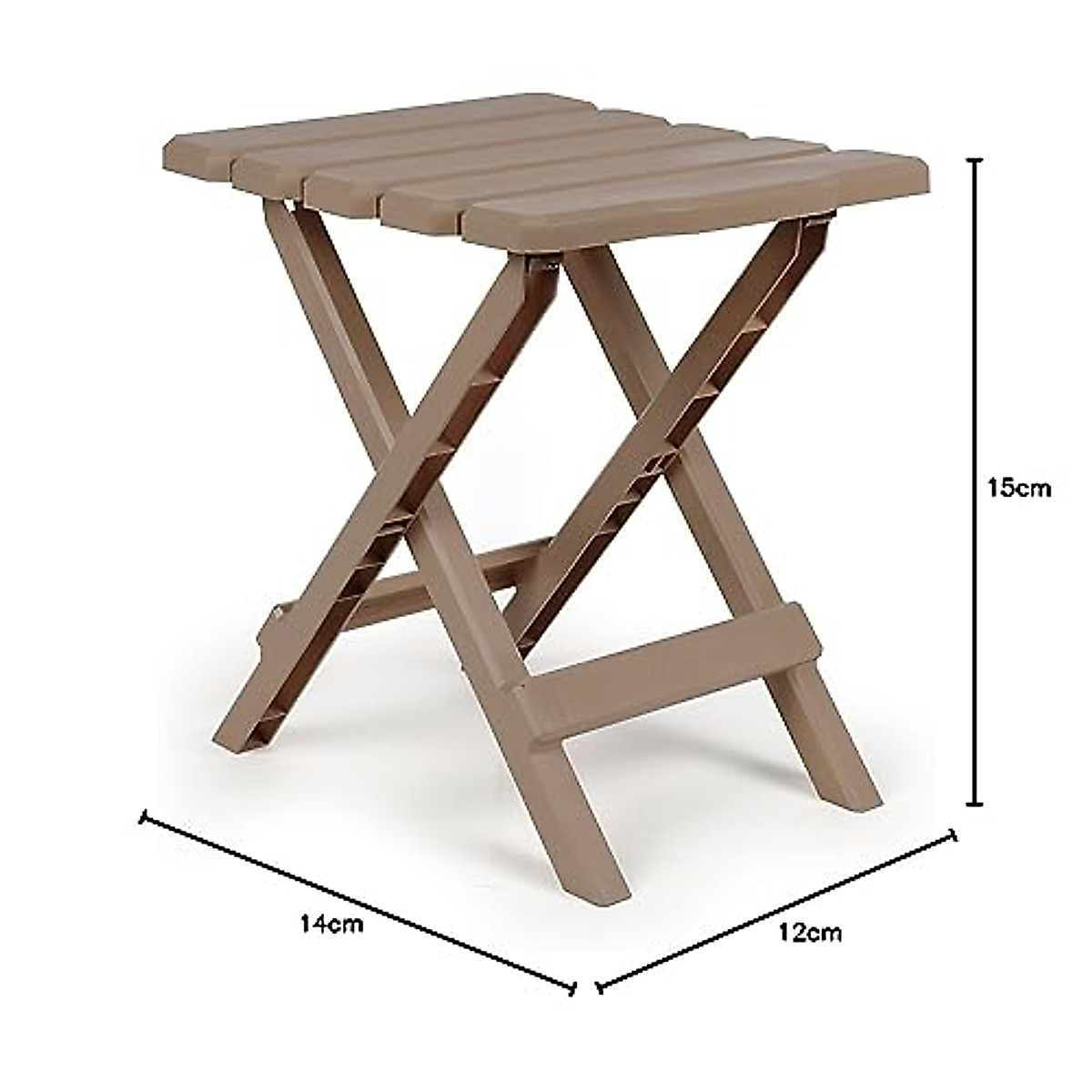 Camco 21045 Small Quick-Folding Adirondack Table, Plastic, Taupe