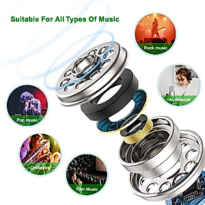 XINLIANG Wired Earbuds with Microphone 5 Pack 3.5mm in-Ear Earphones with Microphone for Laptop, Tangle Free Earbuds for Chromebook, Android, iOS, Mp3, Cheap Earbuds for Kids School Students