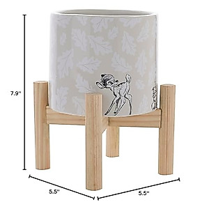 Happy Homewares Forest Friends Bambi and Thumper Planter with Wooden Stand - an Adorable Rustic Planter - Officially Licensed