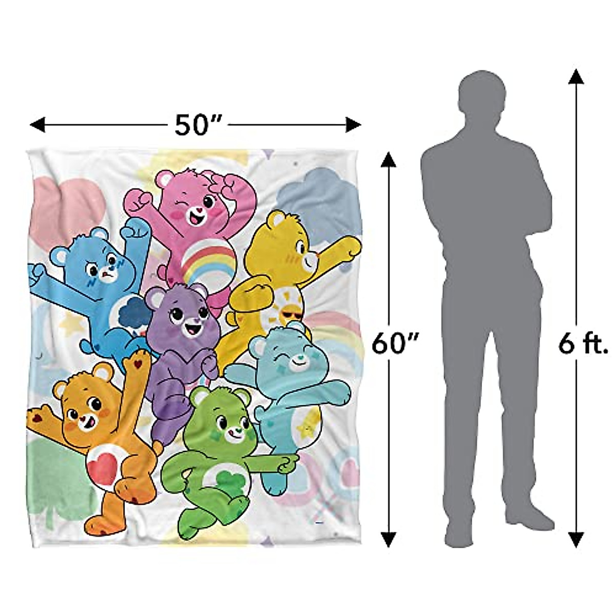 Care Bears Blanket, 50" x 60" Care Bears Silky Touch Super Soft Throw Blanket