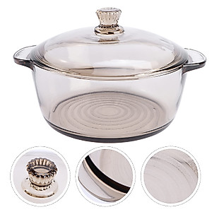 DOITOOL Glass Saucepan with Cover Heat-Resistant Glass Pot and Pan with Lid, Clear Glass Cooking Pot Cookware Set for Pasta, Noodle, Soup & Baby Food