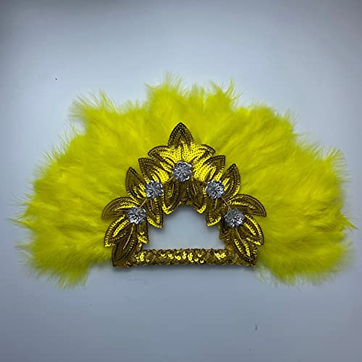 Msbfea Big Size Evantaille Mariage Africain Feather Fan Ladies Wedding Red Color Turkey Feather Fan for Bride Feather Nigerian - 32cmx55cm Color 125