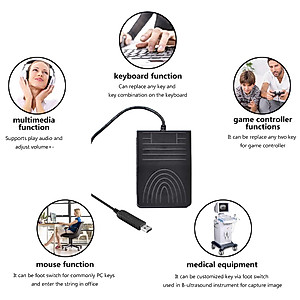 [Upgraded] iKKEGOL USB Foot Pedal Switch Video Game PC Hands Free Footswitch One Key Control Program Computer Mouse Keyboard HID with 2M Cable
