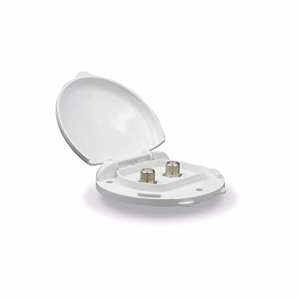 Thetford RV Camper Compact Dual Cable TV Plate with Jack Covers Polar White PN 94324