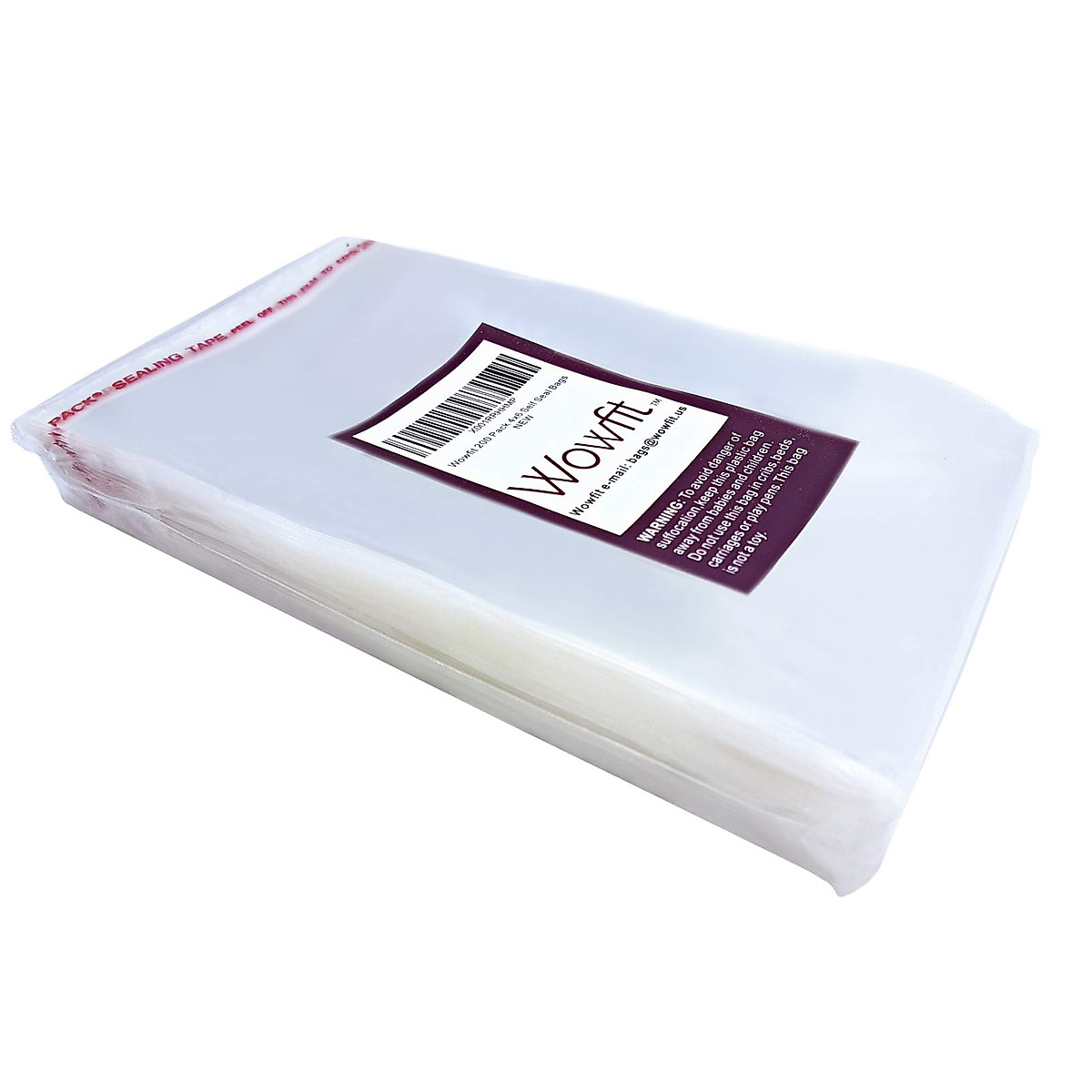 Wowfit 200 Count 4x6 Inch Clear Cellophane Plastic Bags, Resealable Self-Sealing Cello Bags Good for Individual Cookies, Decorative Wrappers, Party Favors, Candy and More