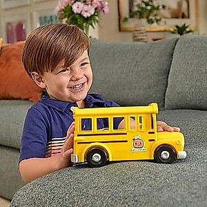 CoComelon Official Musical Yellow School Bus, Plays Clips from ‘Wheels on The Bus,’ Featuring Removable JJ Figure – Character Toys for Babies, Toddlers, and Kids