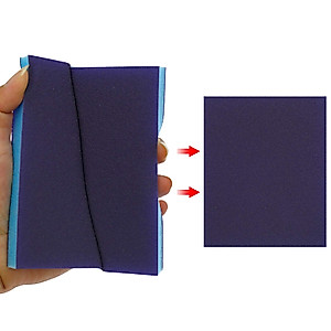 BokWin 16Pcs Sanding Sponge, 220 Grit Washable Sponge Sand Blocks, Wet and Dry Sanding Blocks for Plastic, Wood, Metal, Furniture (Superfine Grade)