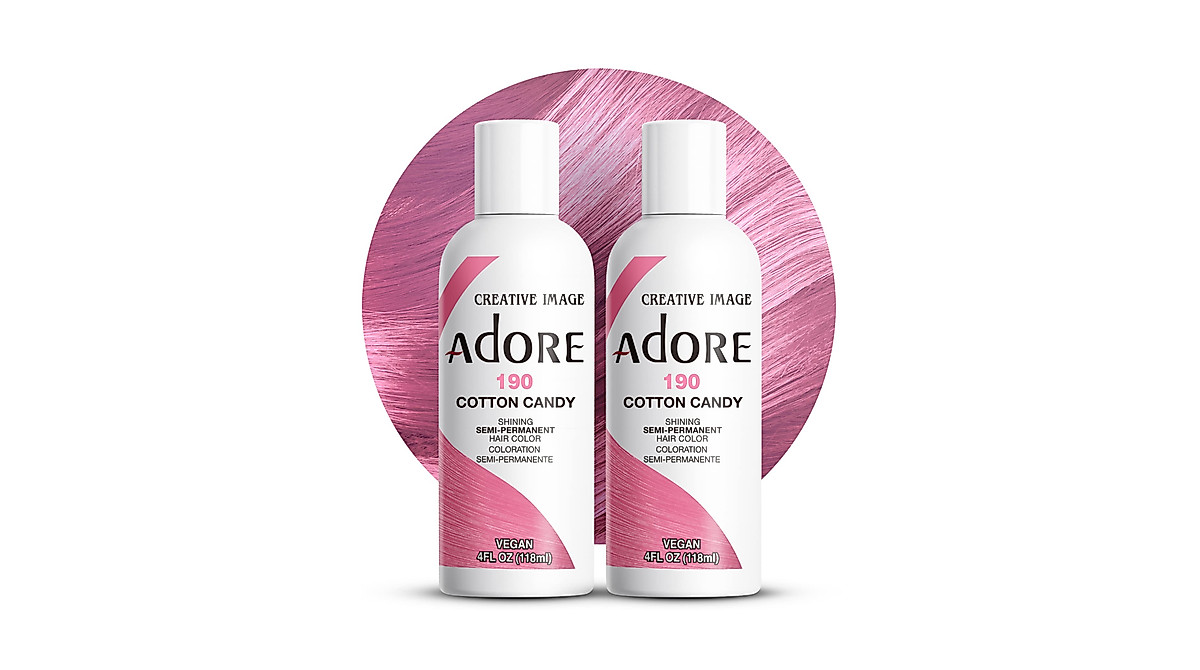 Adore Cotton Candy Pink Hair Dye - Vegan & Cruelty-Free, 4 Fl Oz