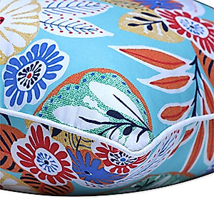 Pillow Perfect Outdoor/Indoor Marlow Aqua Throw Pillows, 18.5" x 18.5", Blue, 2 Count