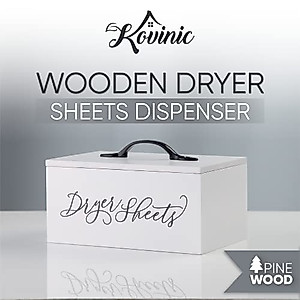 Dryer Sheet Container with Lid for Laundry Room Organization – Wooden Dryer Sheets Holder – Farmhouse Laundry Room Decor – Cute Modern Laundry Room Organization and Storage