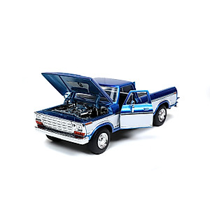 Jada Toys Just Trucks 1:24 1970 Ford F-150 with Rack Die-cast Car Candy Blue, Toys for Kids and Adults