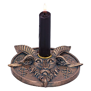 Nemesis Now Baphomet's Prayer Sabbatic Goat Incense Stick and Candle Holder, Bronze, 12.6cm