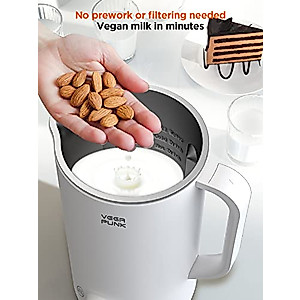 VEGAPUNK Nut Milk Maker Machine 20oz - Smart Automatic Cold and Hot Dairy Free Soybean/Oat/Coconut/Soy Milk Maker Machine with Filter Bag - Plant Based Almond Cow Milk Machine Maker for Vegan