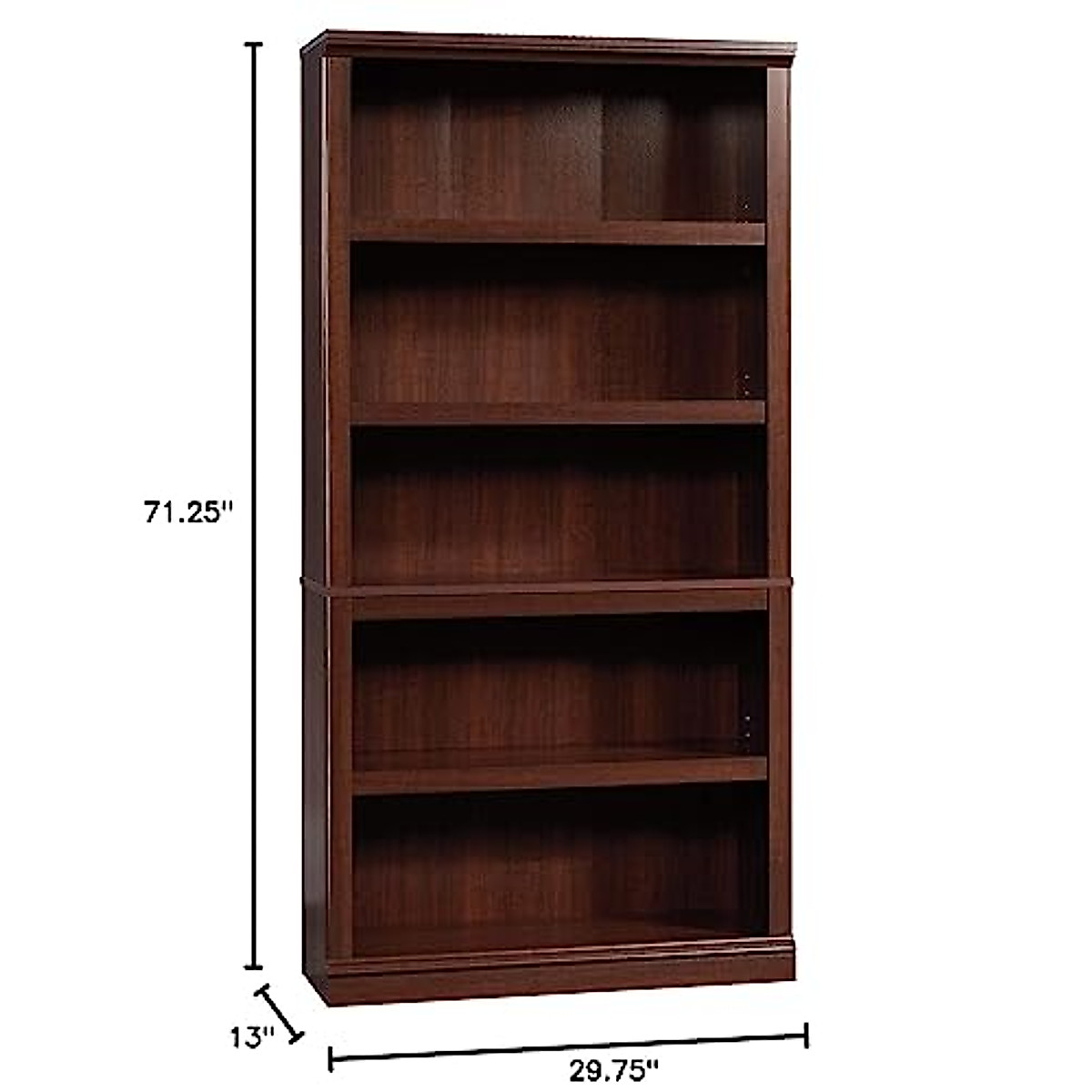 Sauder Heritage Hill Library - Classic Cherry Finish & Select Collection 5-Shelf Bookcase, Select Cherry Finish