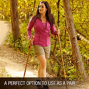 Brazos Handcrafted Wood Walking Stick, Twisted Oak, Ergonomic Style Handle, for Men & Women, Made in the USA, Tan, 48"