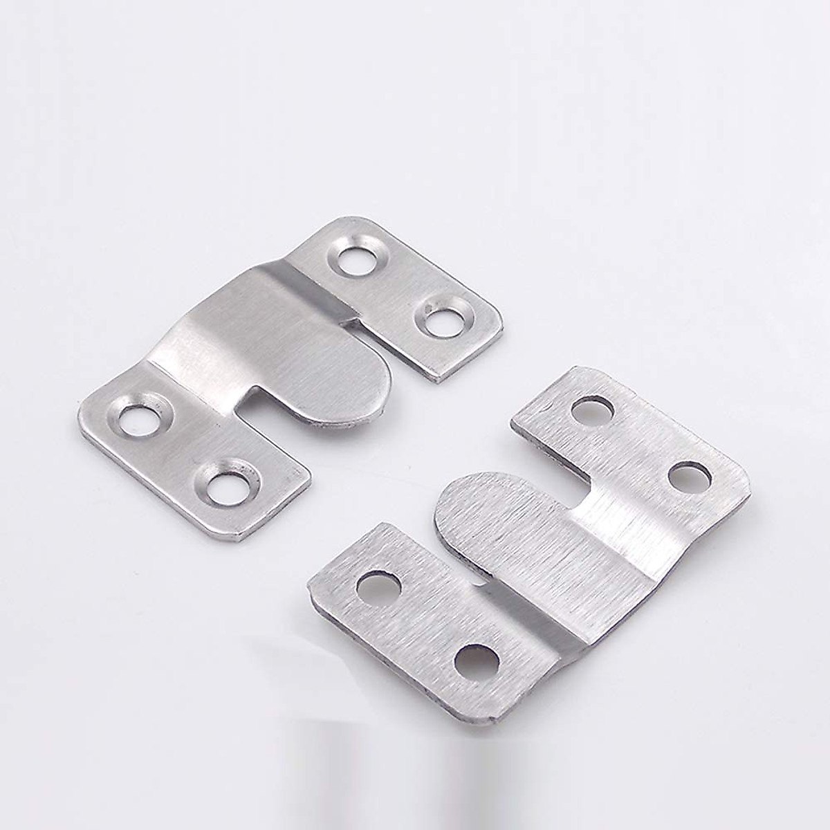 4 Pieces (2 Pairs) Stainless Steel Universal Sectional Sofa Interlocking Photo Frame Connector Bracket Sofa Connector Bracket 2mm Thickness Sectional Couch Bracket with Screws, Large
