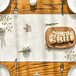 Artoid Mode Carrots Rabbit Bunny Happy Easter Table Runner, Spring Summer Seasonal Holiday Kitchen Dining Table Decoration for Indoor Outdoor Home Party Decor 13 x 72 Inch