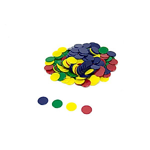 hand2mind Plastic Solid Bingo Chips, Chips for Games, Counting Manipulatvies, Game Chips, Math Counters for Kids, Counting Chips, Math Manipulatives, Math Bingo, Counters for Kids Math (Set of 200)