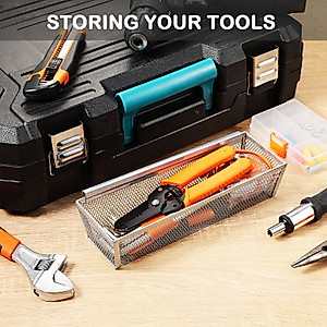 12 Set Silverware Drawer Organizer Mesh Utensil Drawer Organizer for Kitchen Cutlery Trays Holder Steel Metal Flatware Storage, 2 Inch High, Silver